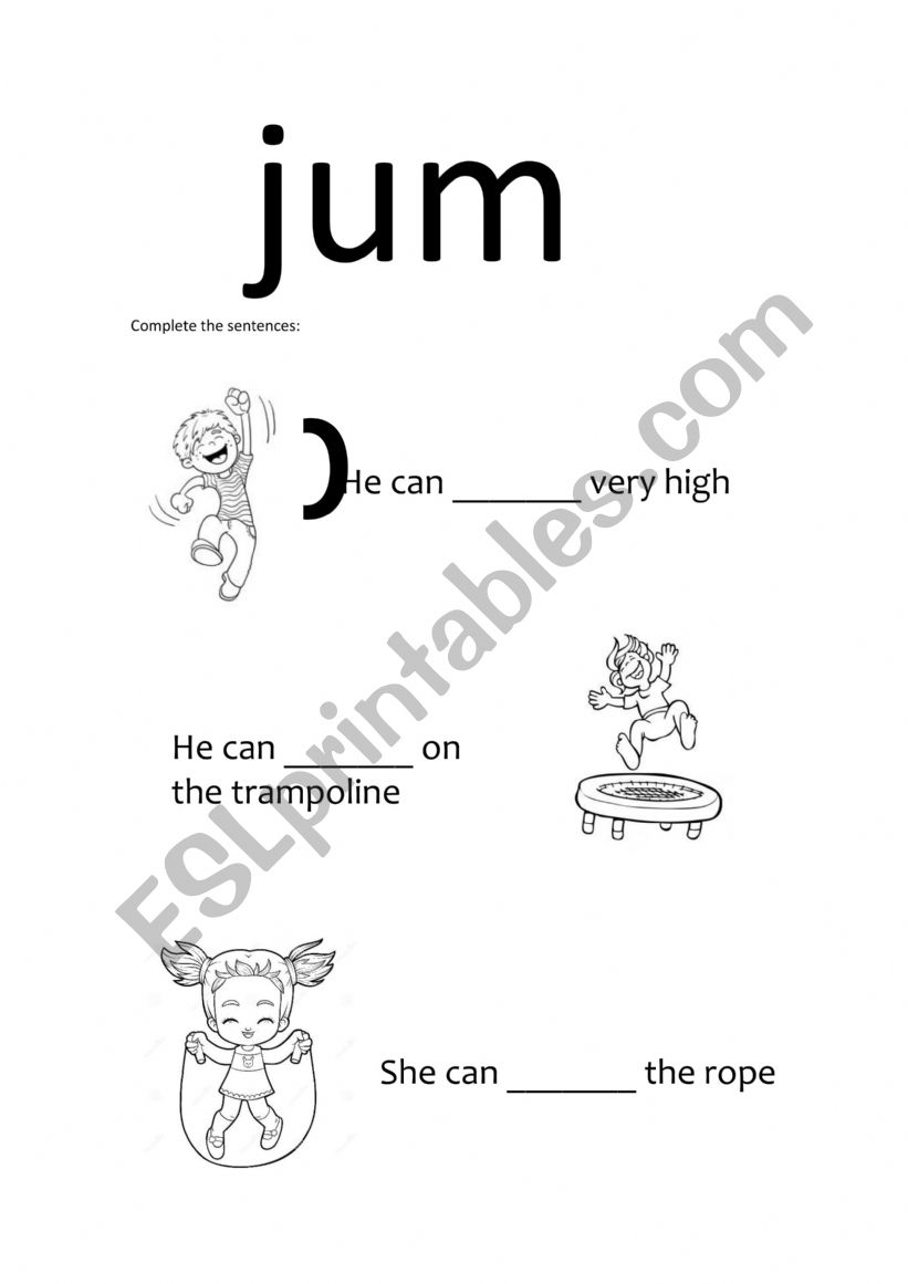 verb jump - ESL worksheet by sammy7