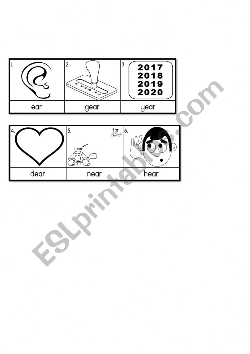 English worksheets: EAR PHONIC WORKSHEET