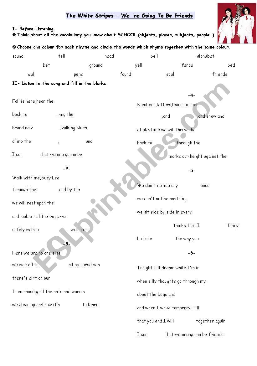 White Stripes We´re gonna be friends youtube clip with pictures - ESL ...