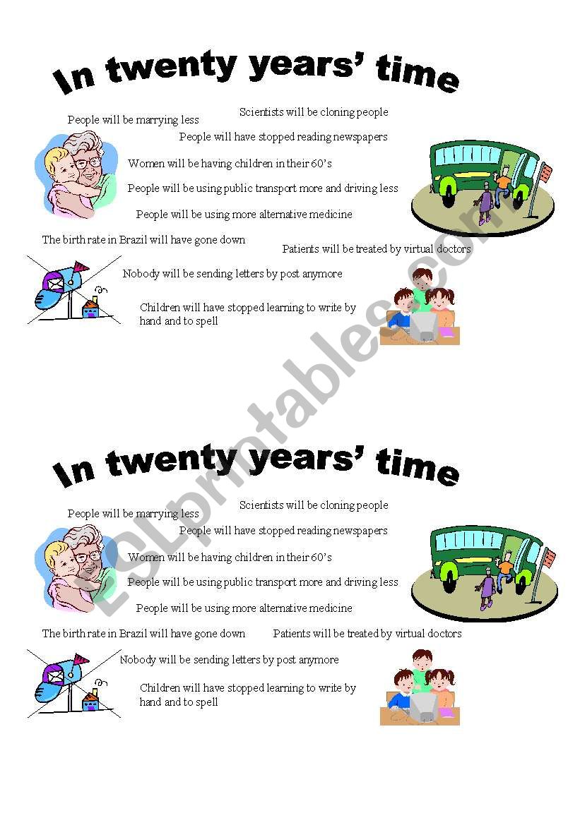 Future - In twenty years´ time... - ESL worksheet by Laura Venturini