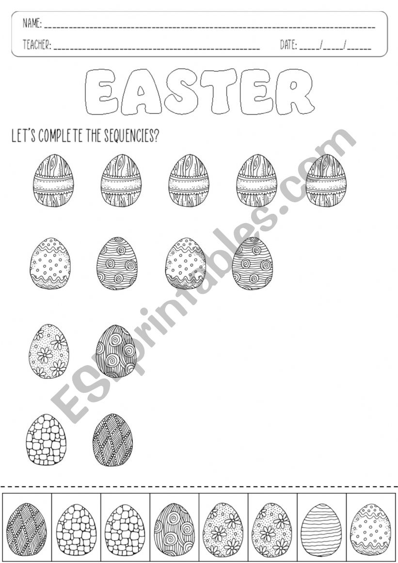 English worksheets: Easter activity