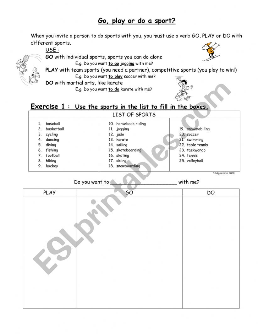 English worksheets: Sports verbs