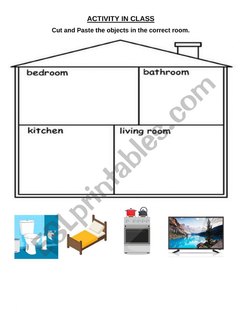 English worksheets: Things of the house