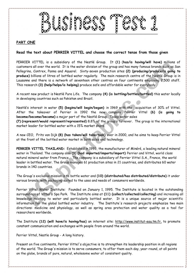 English worksheets: Business english