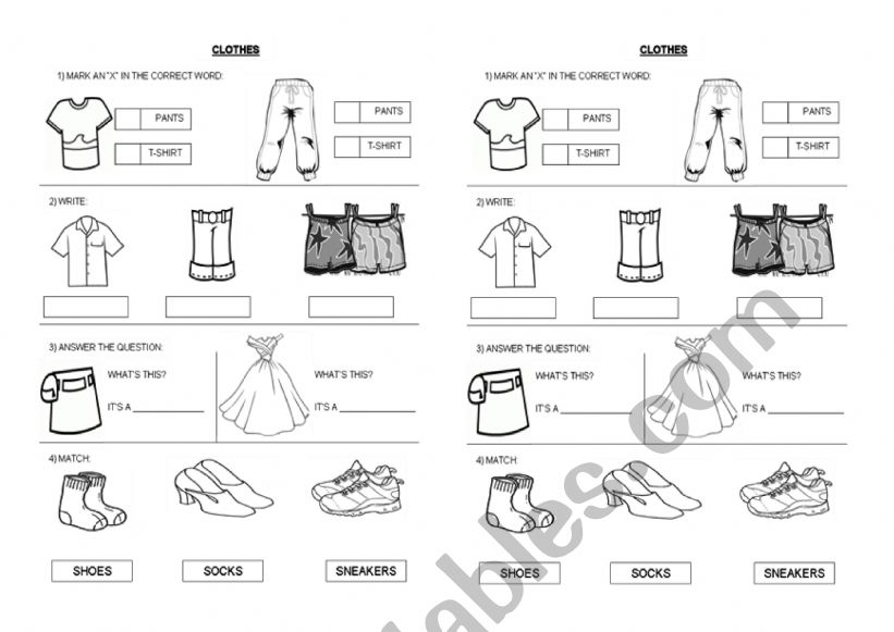 English worksheets: Clothes