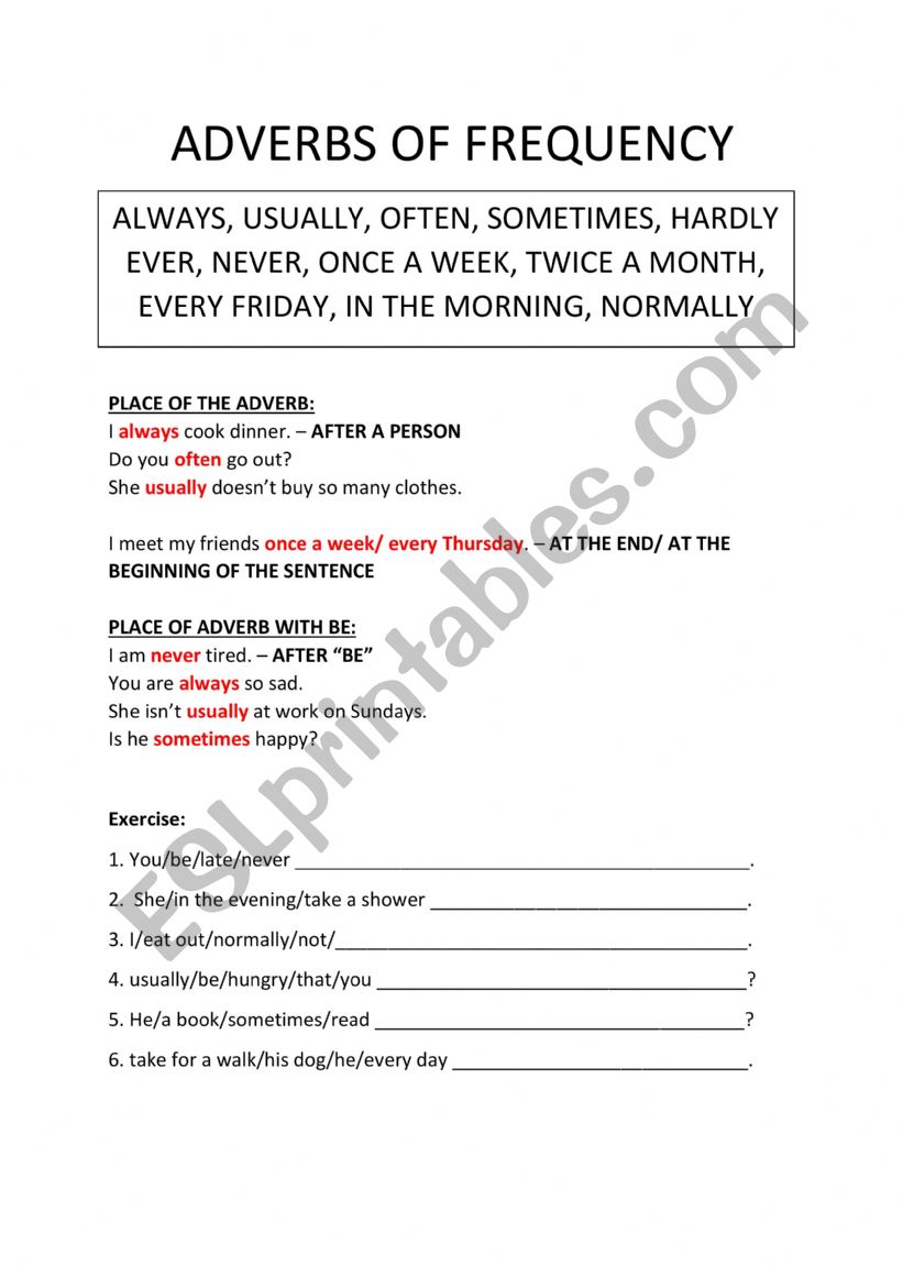 Present Simple Frequency Adverbs Present Simple Frequency Adverbs