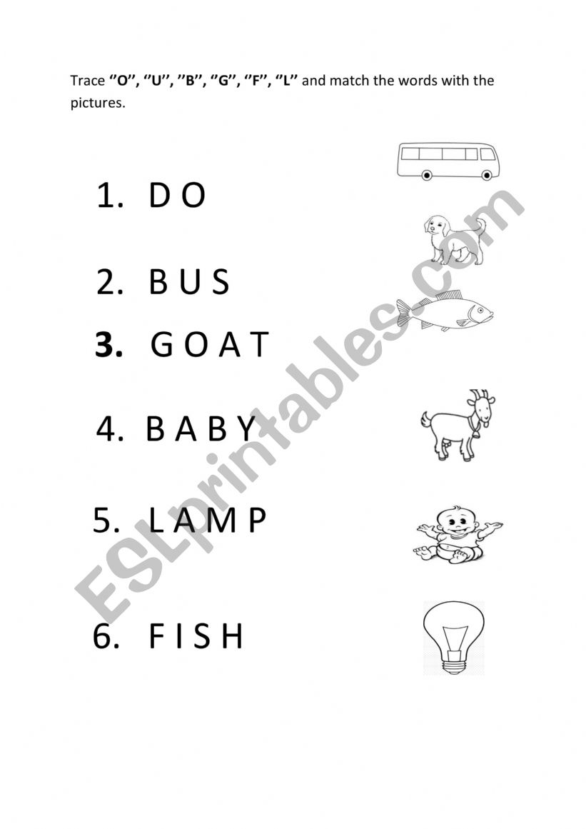 Phonics ‘’O’’, ‘’U’’, ’’B’’, ‘’G’’, ‘’F’’, ‘’L’’ - ESL worksheet by ...