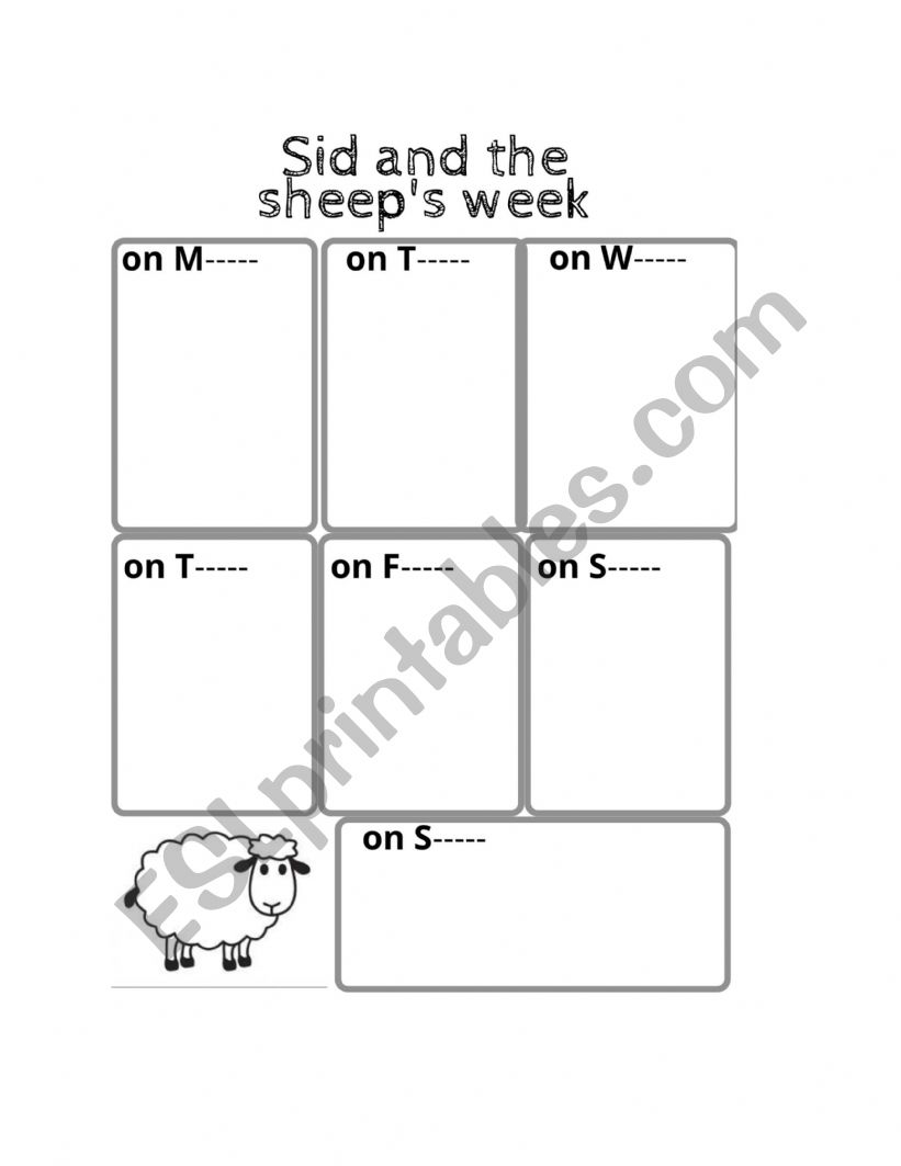DAYS OF THE WEEK WITH SID AND THE SHEEP - ESL worksheet by Elysmail