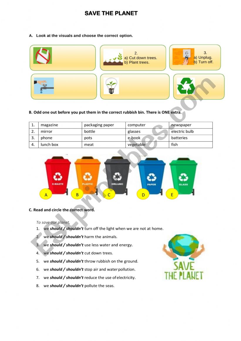 Save Th Earth ESL Worksheet By Kemlisihem save-th-earth-esl-worksheet-by-kemlisihem