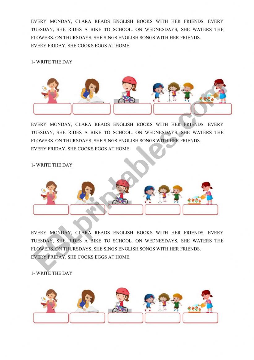 reading comprehension- days of the week - ESL worksheet by Cancan20 reading comprehension- days of the week - ESL worksheet by Cancan20