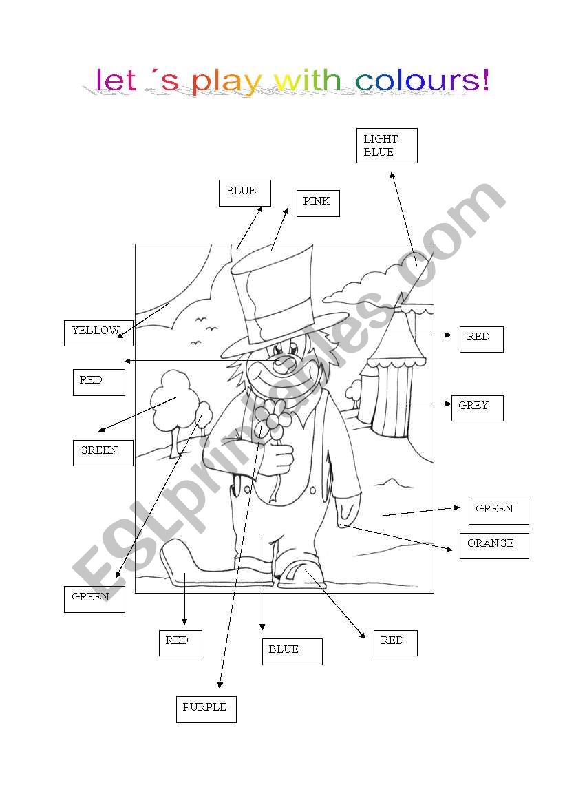 LET ´S PLAY WITH COLOURS - ESL worksheet by vickylucho