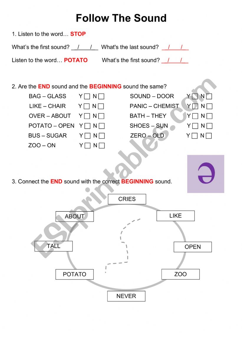 English worksheets: Follow the Sound