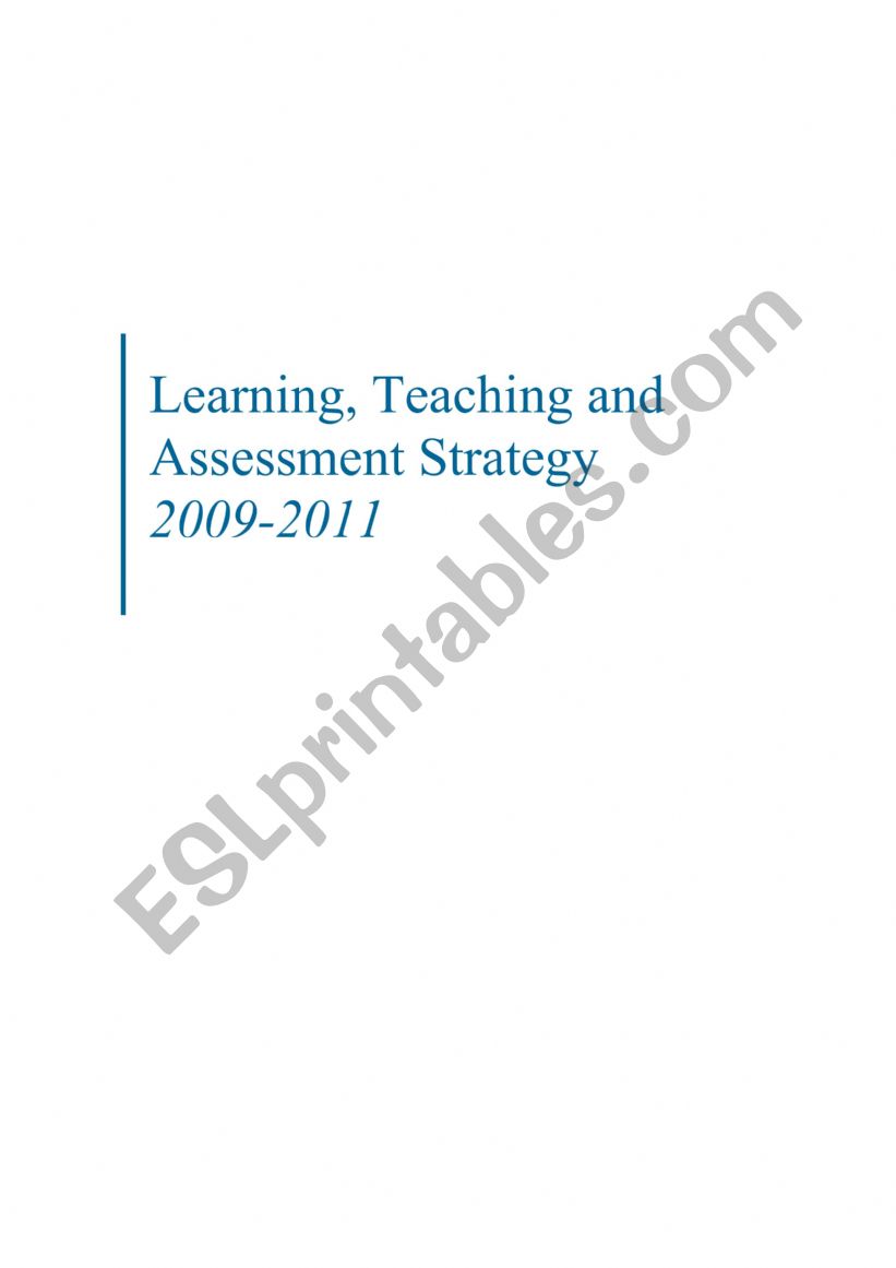 English worksheets: Learning, Teaching and Assessment Strategy
