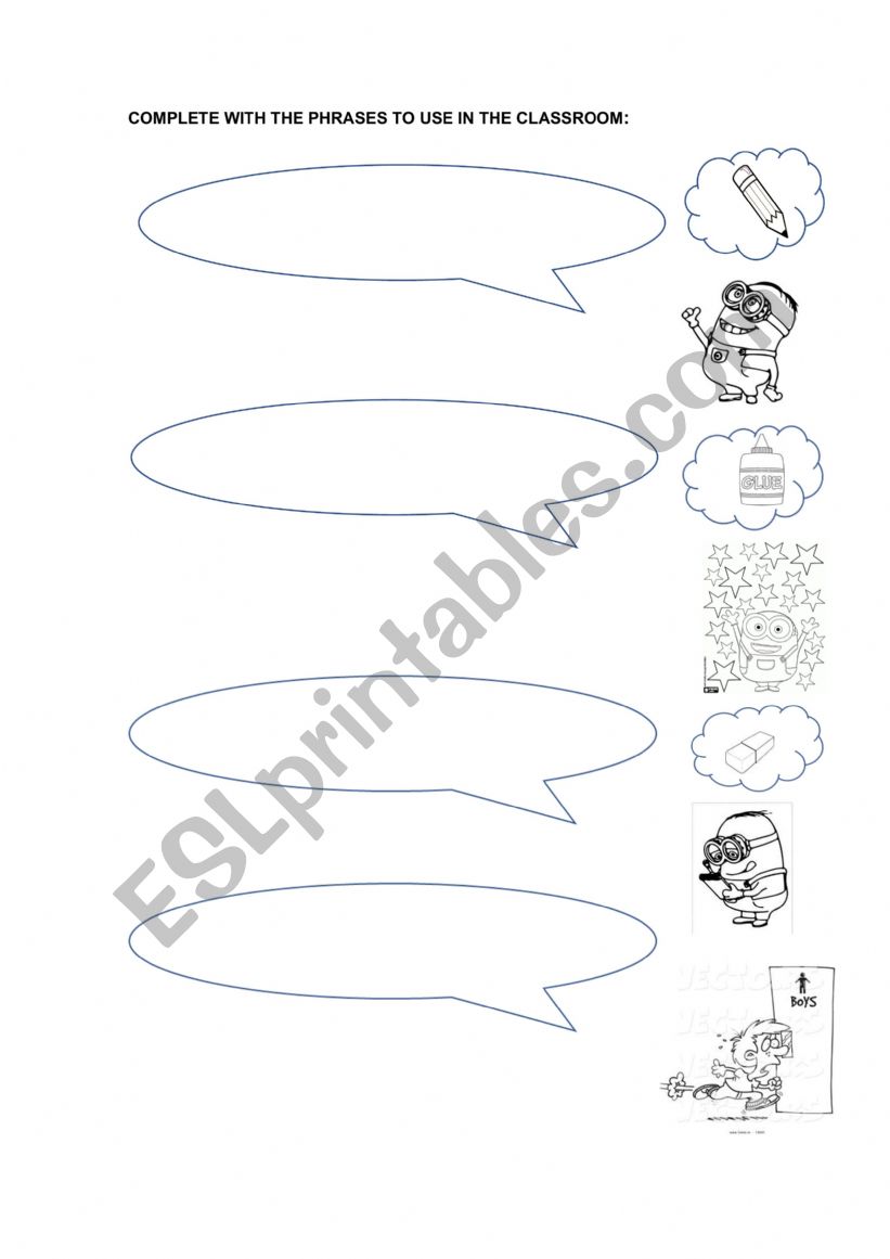 English worksheets: PHRASES TO USE IN THE CLASS