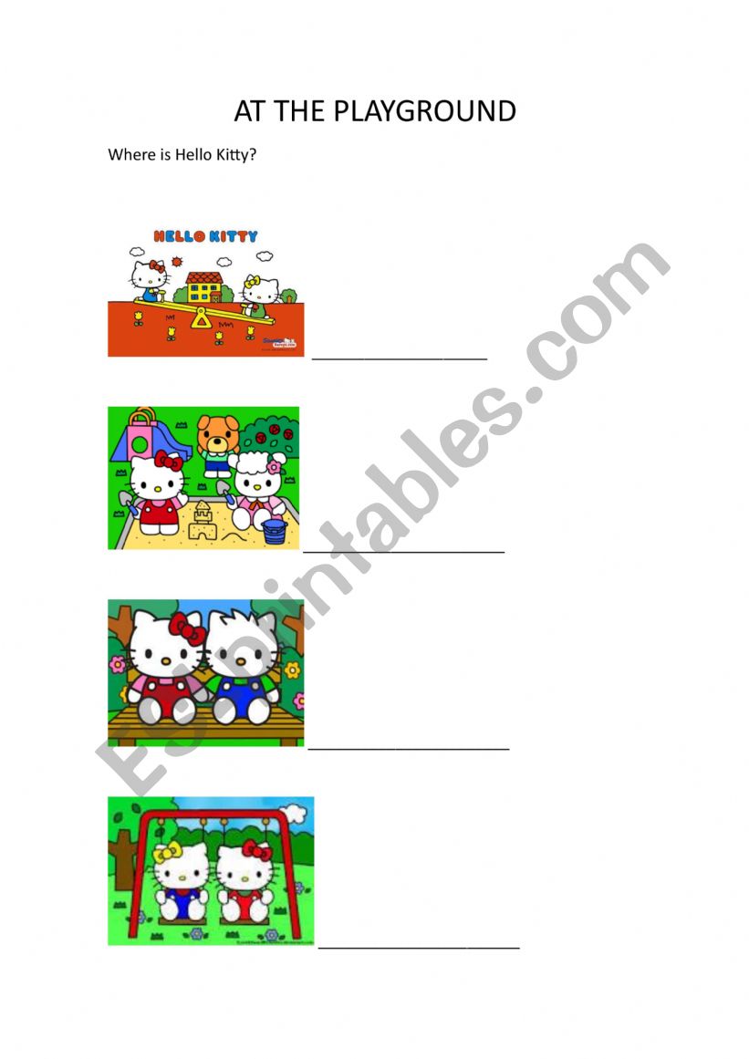 English worksheets: At the playground