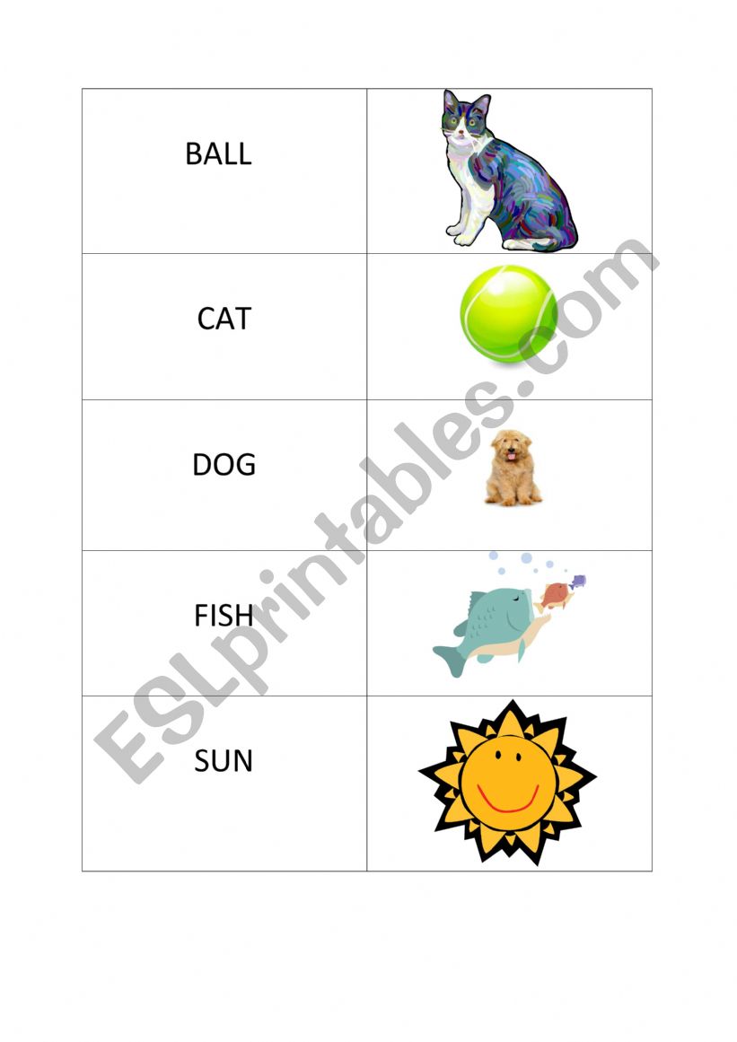 English worksheets: Memory game