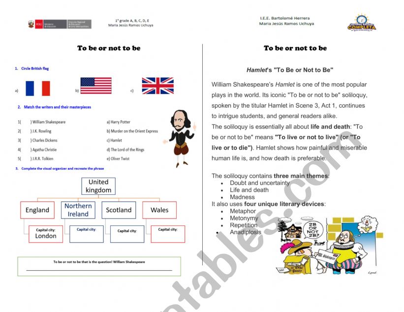 To be or not To Be - ESL worksheet by maria.ramos