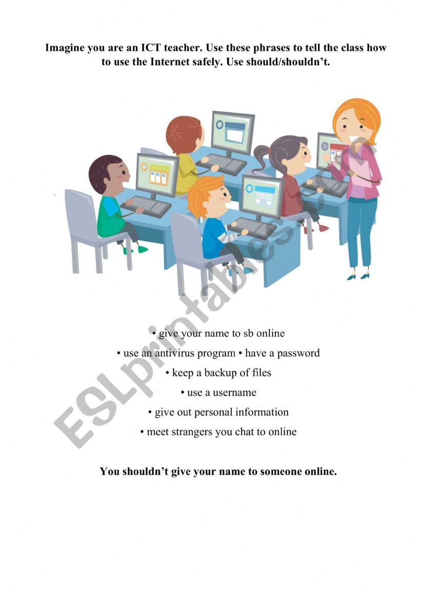 Giving advice (should/shouldn’t) - ESL worksheet by anvoskram0711@gmail.com