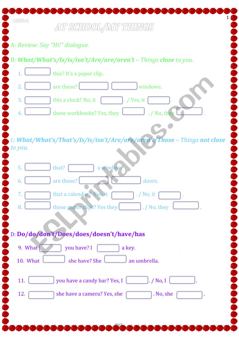 This/That/These/Those/Do/Does - ESL worksheet by Feller