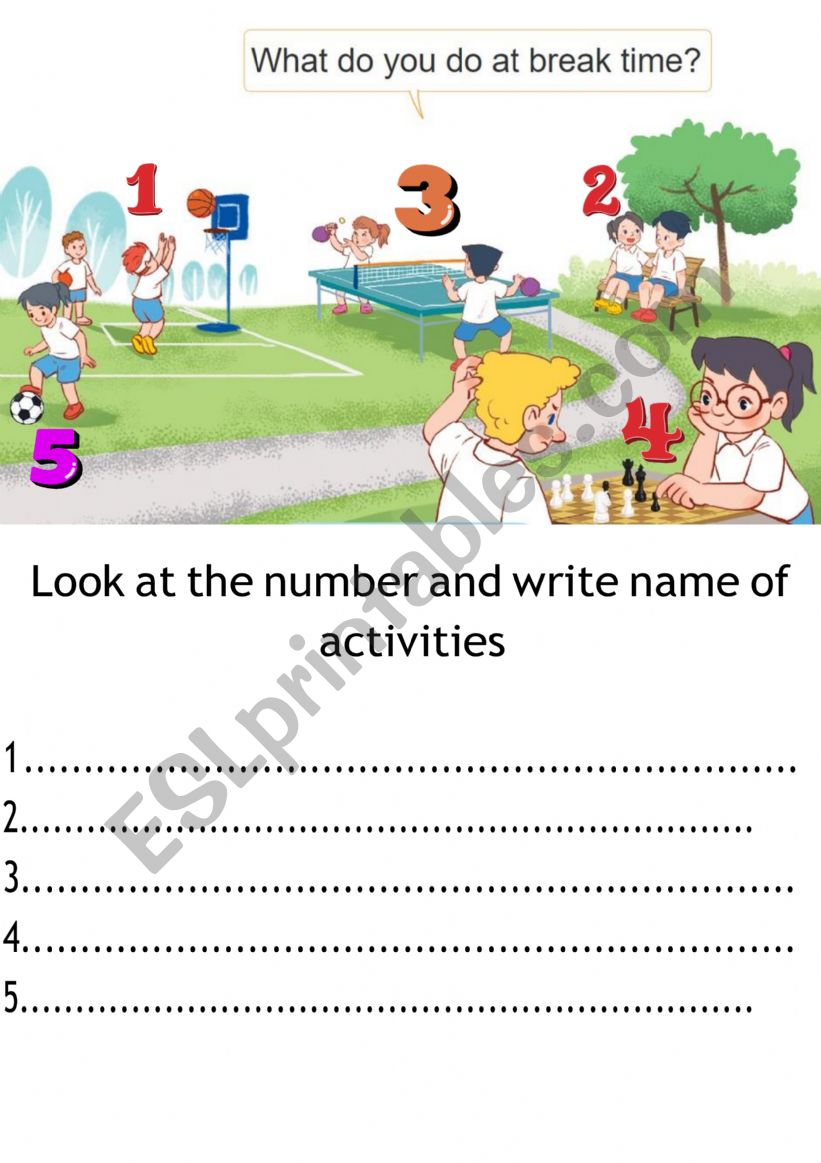 Break Time Activities At School