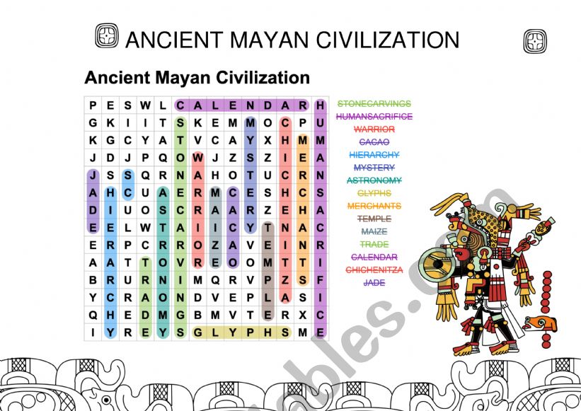 Mayan Civilization Word Search