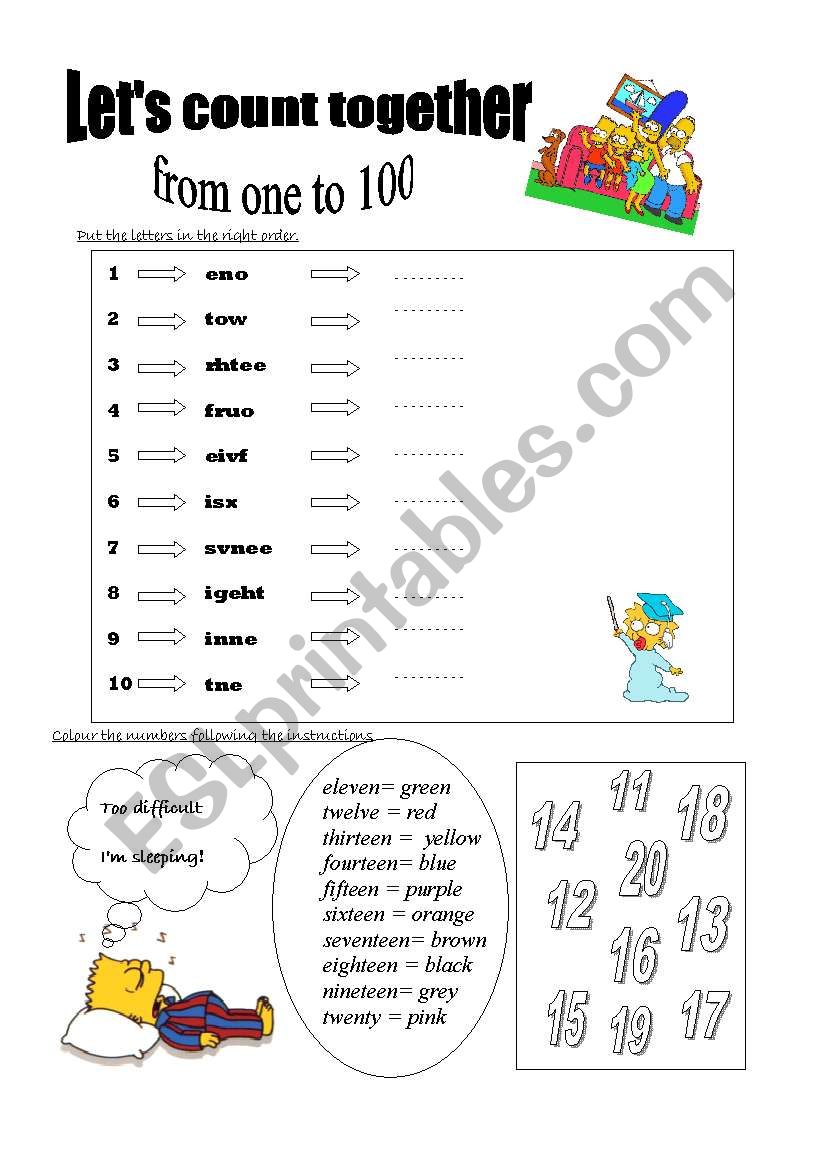 letÂ´s count together - ESL worksheet by haello