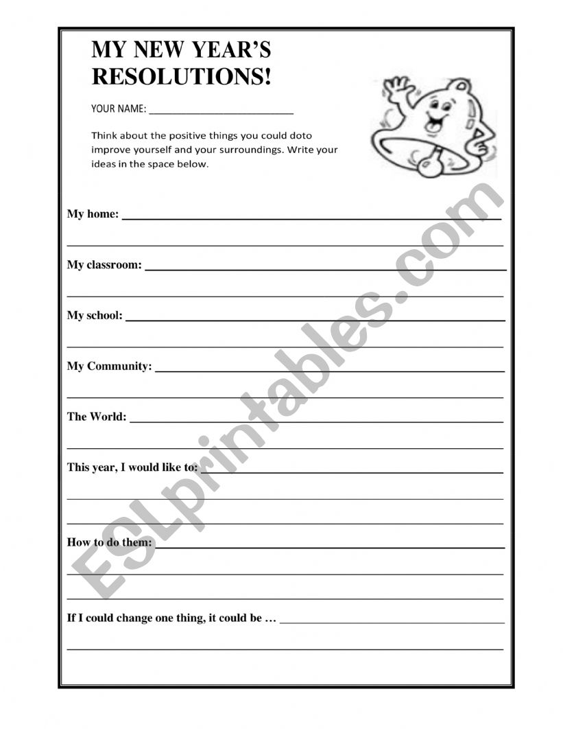 New year´s resolutions - ESL worksheet by minhtranghn2024