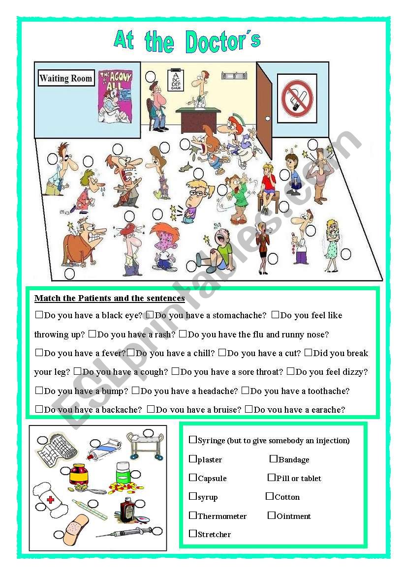 At the doctor´s - ESL worksheet by Malvarosa