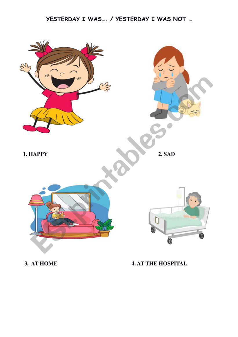 YESTERDAY I WAS - YESTERDAY I WAS NOT - ESL worksheet by federic@@