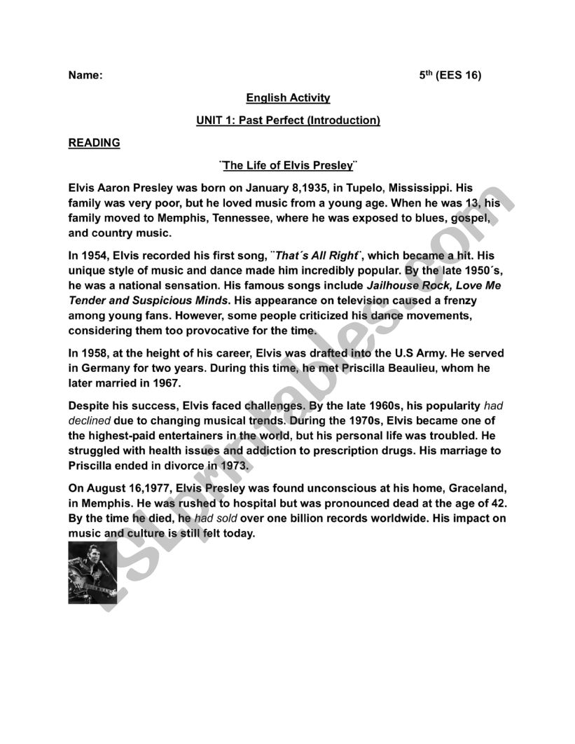 A biography - ESL worksheet by silvanabgarcia5@gmail.com