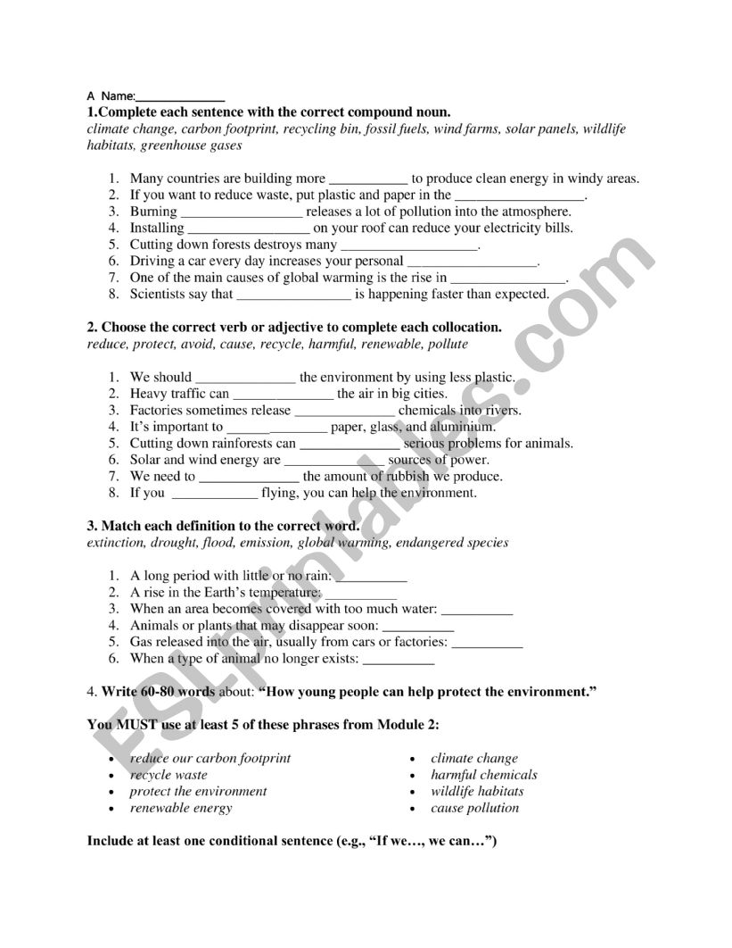 Environment - ESL worksheet by ikicro