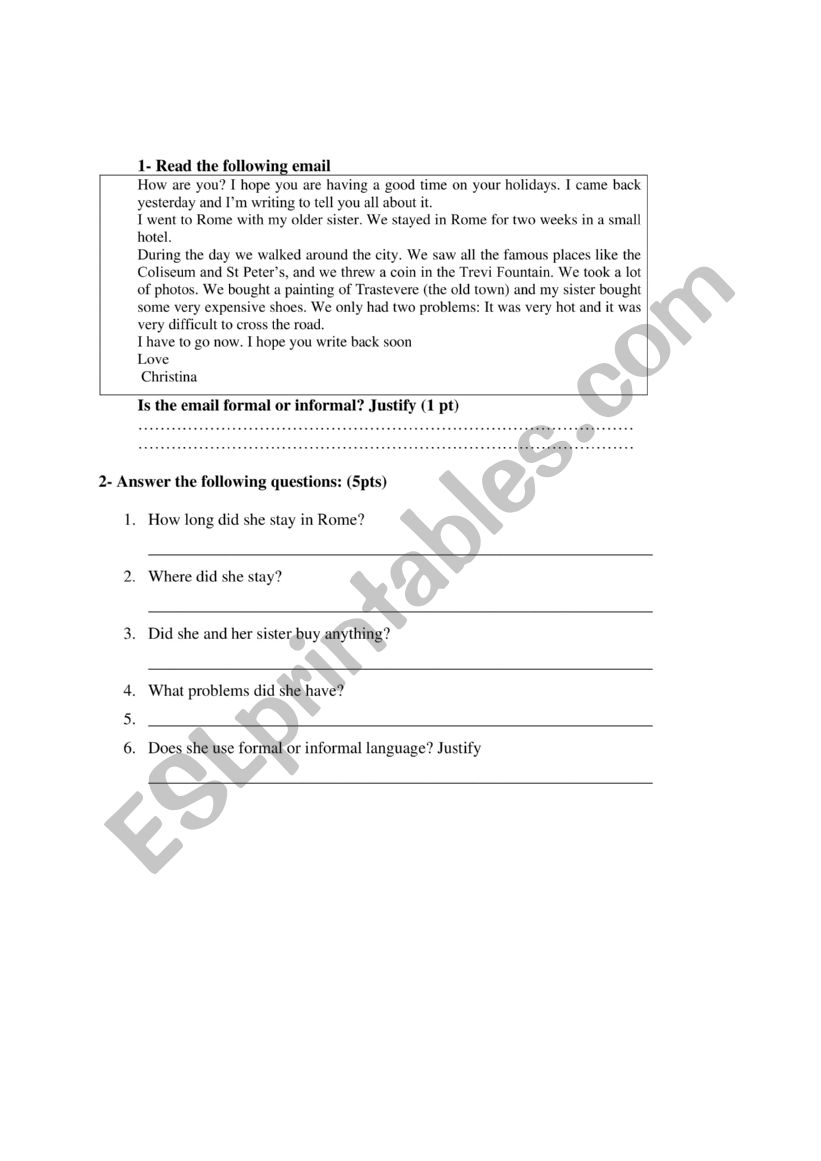 email writing - ESL worksheet by emna2016
