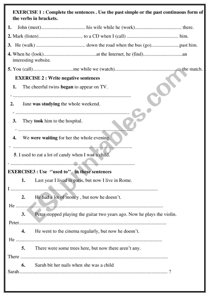 Past tenses review - ESL worksheet by islam015