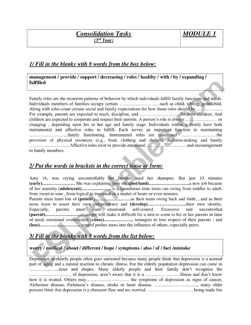 consolidation - ESL worksheet by Sarsar