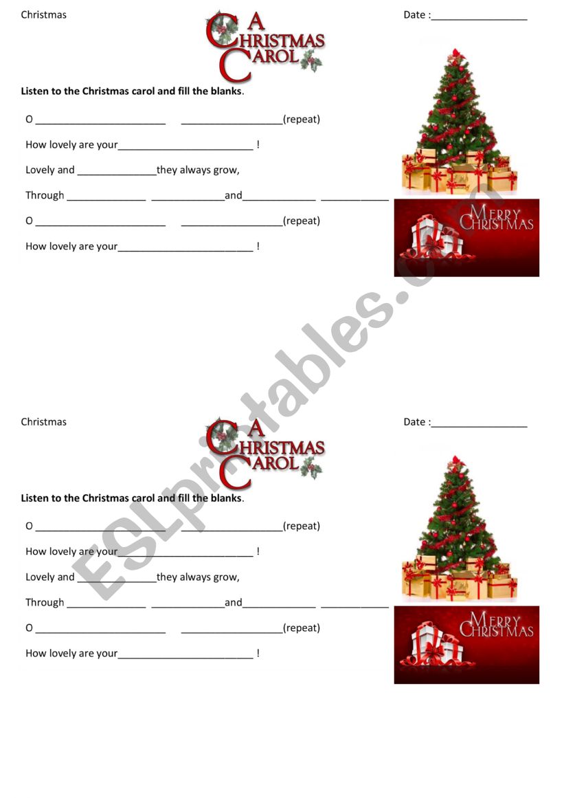 A Chritsmas Carol - ESL worksheet by myleened