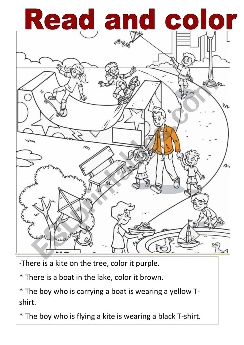 read and color - ESL worksheet by keila22
