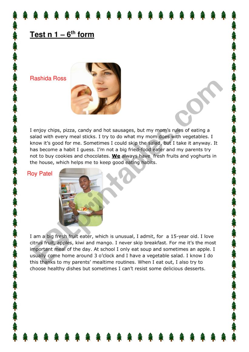 test for 6th form primary school - ESL worksheet by Ayoub2