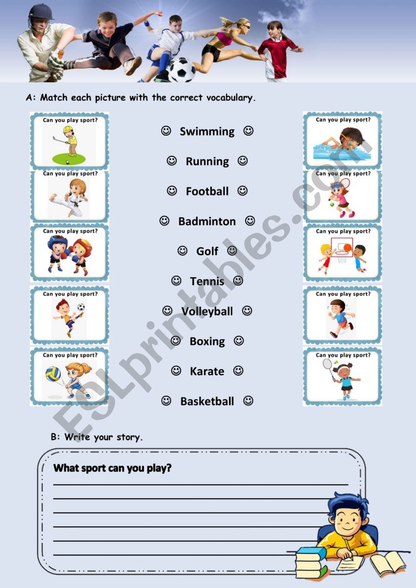 SPORTS - ESL worksheet by pinarozkan06
