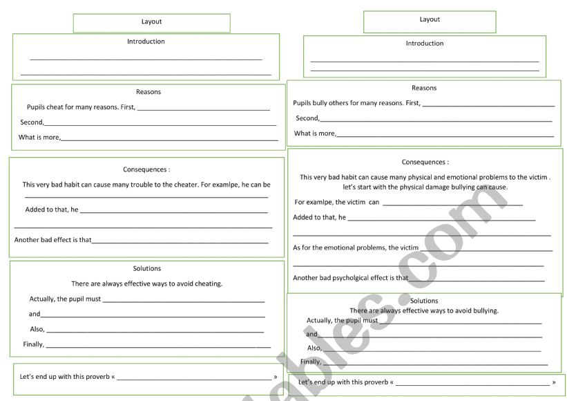 cheating and bullying 9th form - ESL worksheet by Hanen Trabelsi