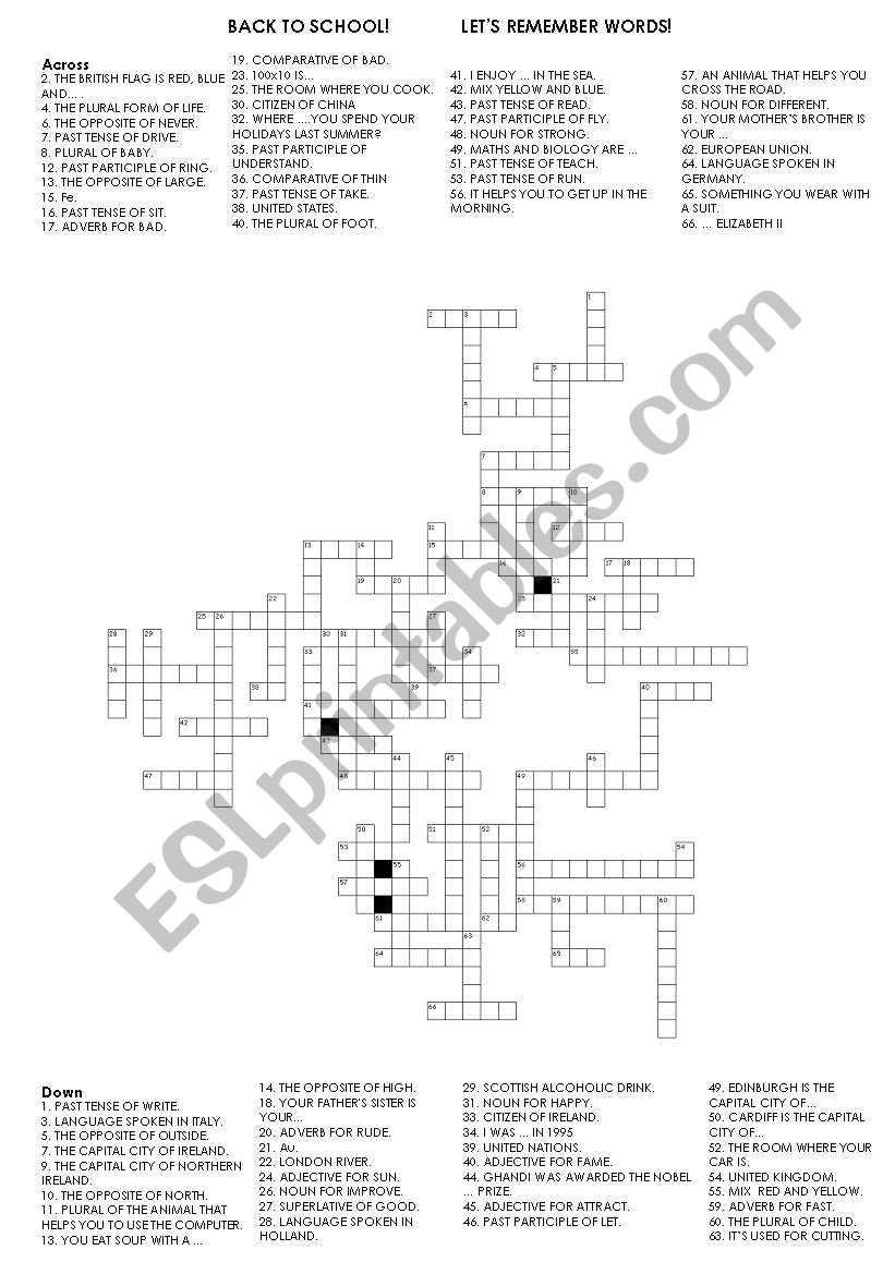 BACK TO SCHOOL! LET´S REMEMBER WORDS! - ESL worksheet by LAMERCHE