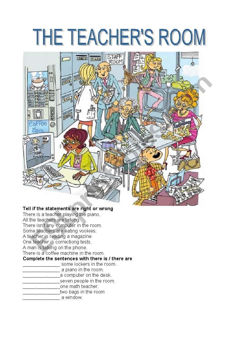 THE TEACHER´S ROOM - ESL worksheet by s.lefevre