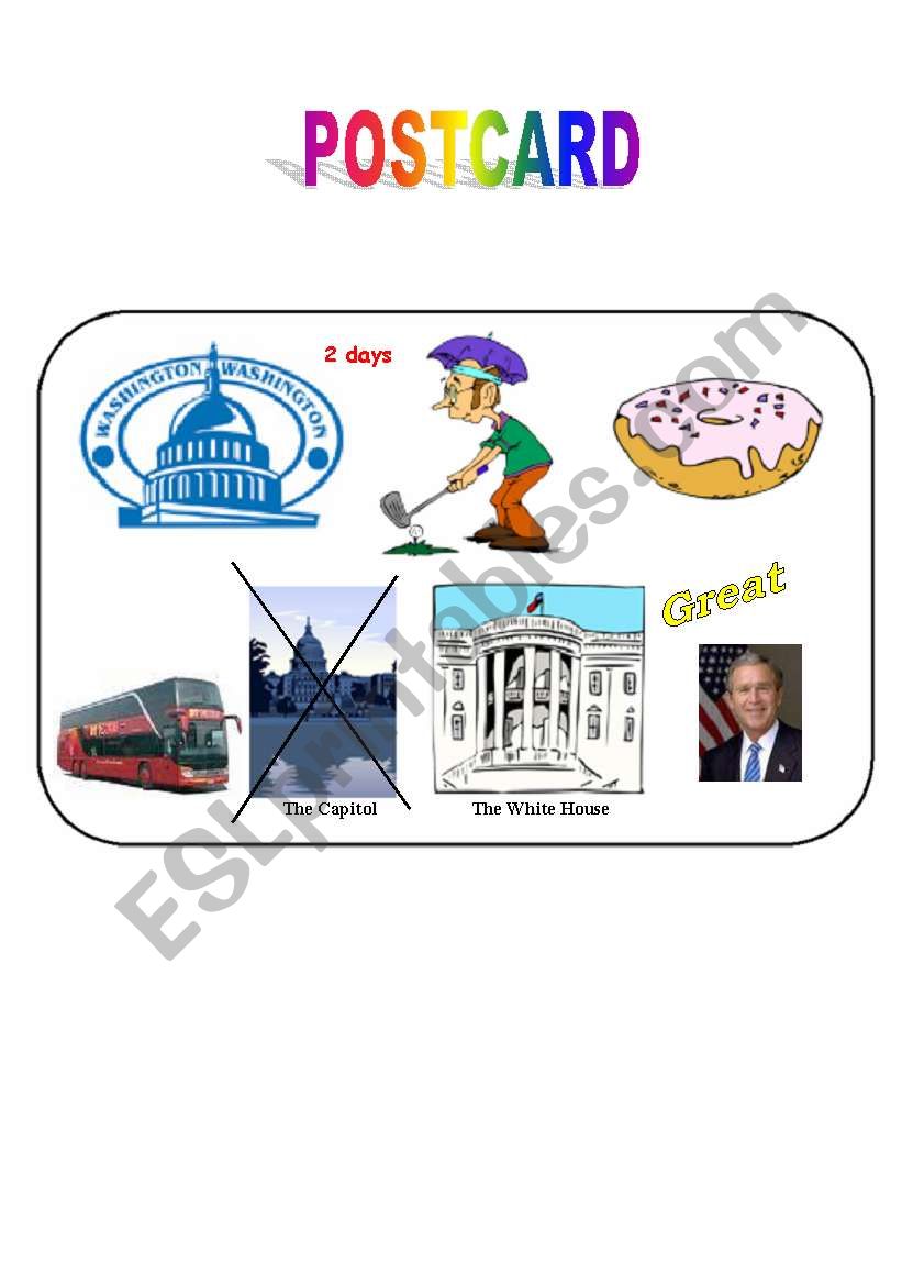 POSTCARD N° 4 - ESL worksheet by helenemonge