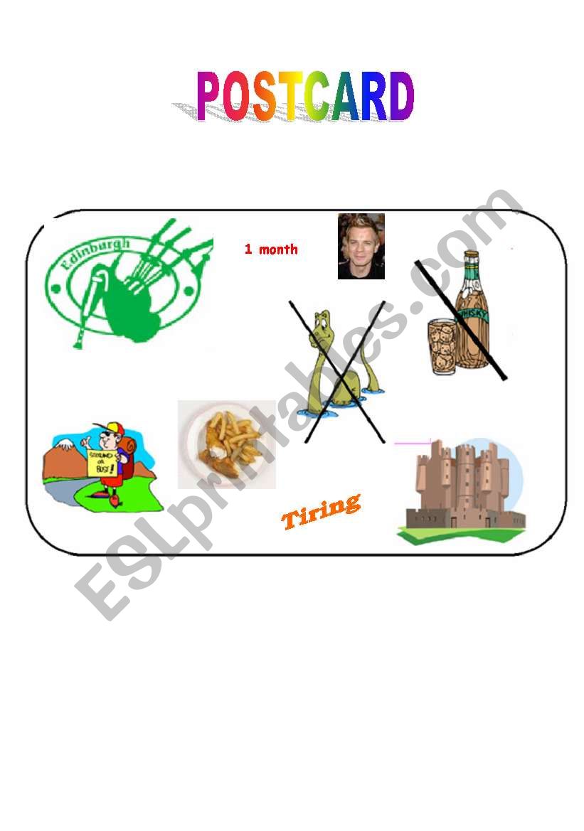 POSTCARD N°5 - ESL worksheet by helenemonge