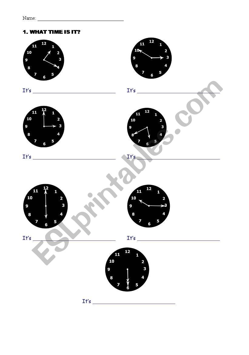 what´s the time? - ESL worksheet by kiyia8