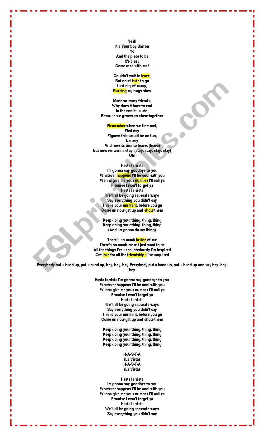 SONG INTRODUCING ME (CAMP ROCK 2) ESL Worksheet By Rroblesa, 57% OFF