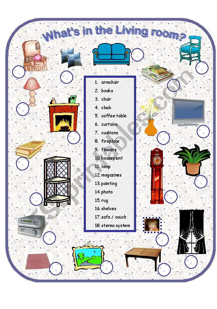 What´s in the Livingroom? - ESL worksheet by Anna P