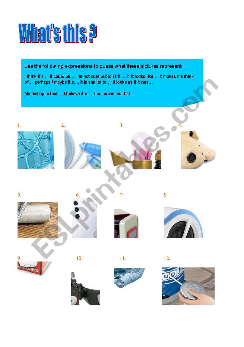 What´s this ? Funny unusual objects ! - ESL worksheet by Maurice