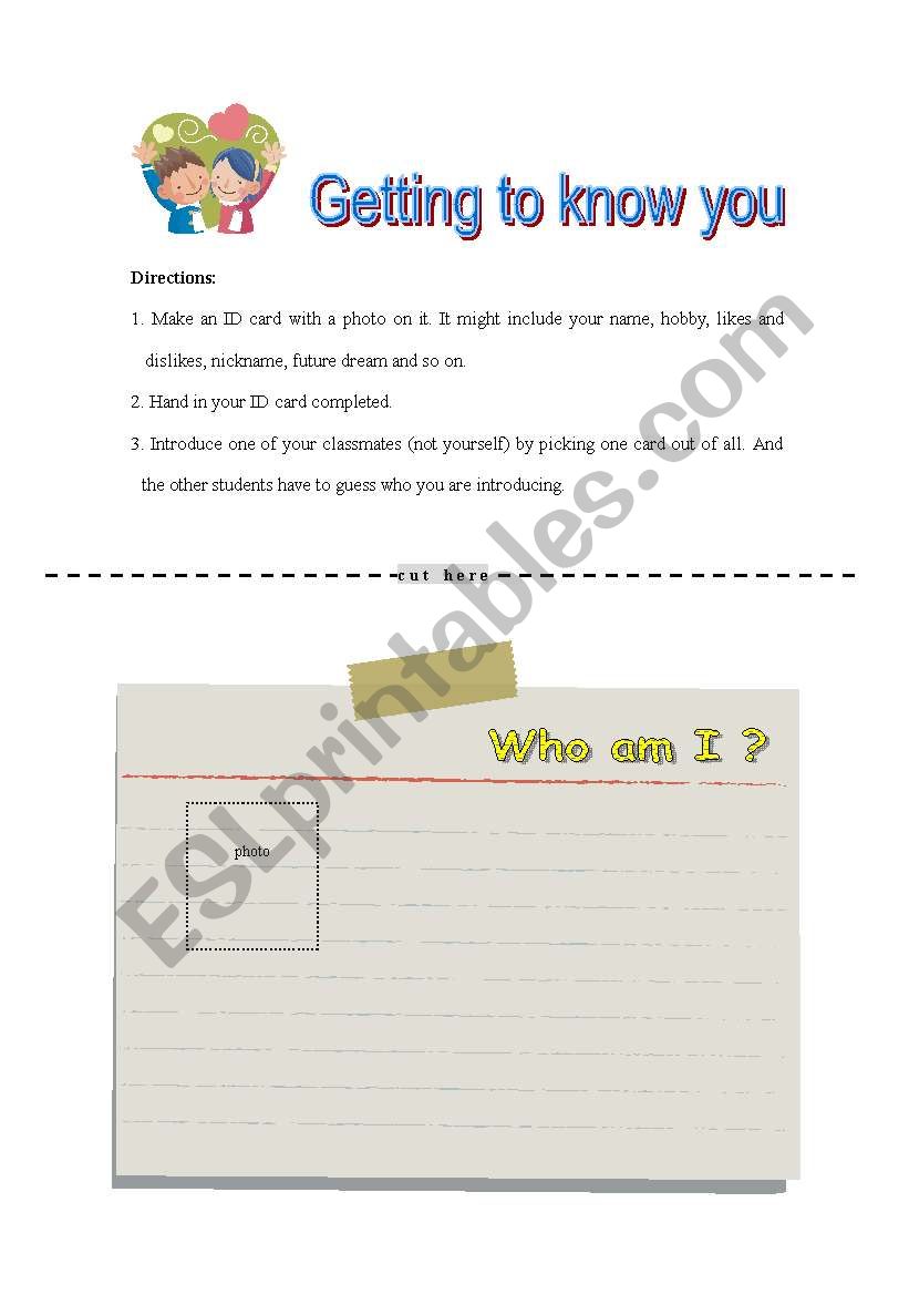 ´getting to know you´ activity - ESL worksheet by yoonie