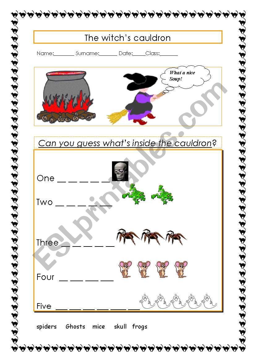 English worksheets: The witch´s cauldron