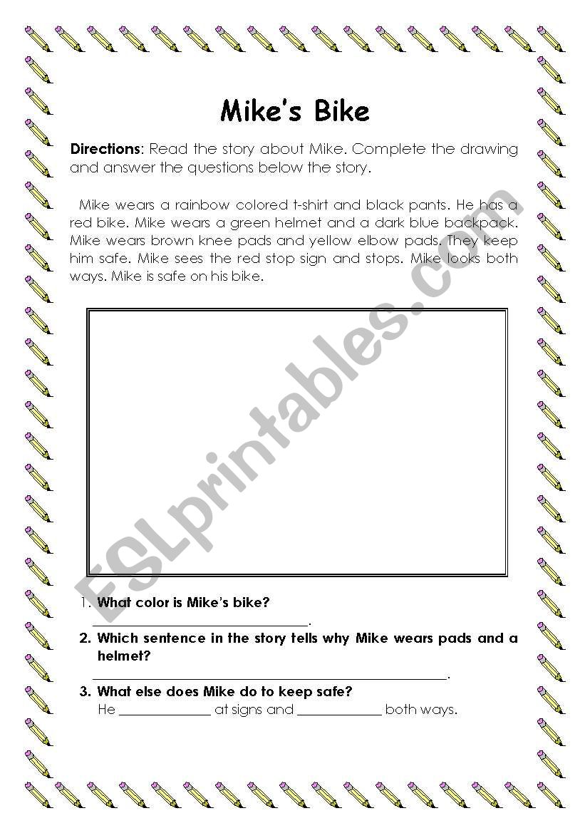 English worksheets: Mike´s Bike